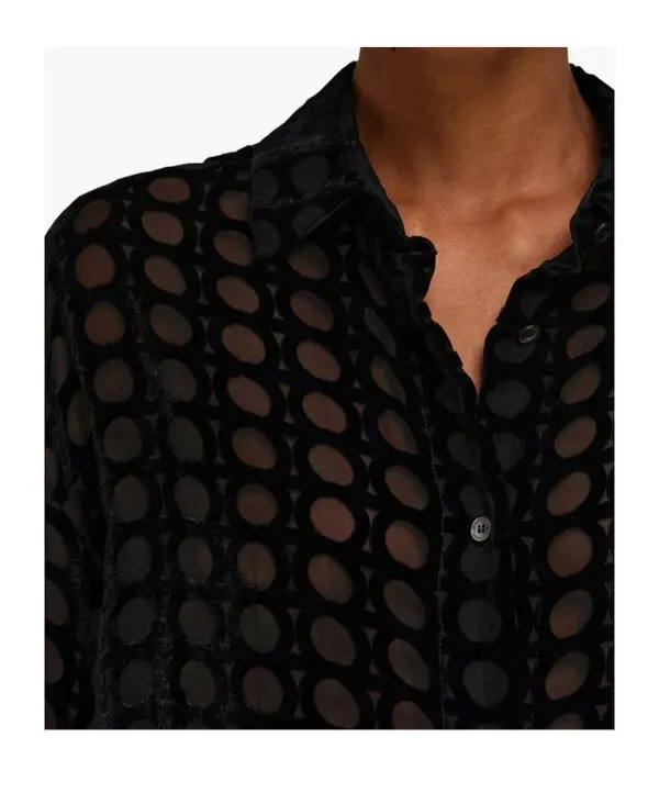 FERRAGAMO Devoré-effect Long-sleeved Shirt