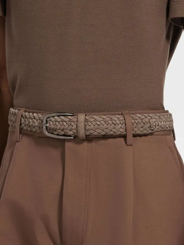 Zegna Braided Leather Belt