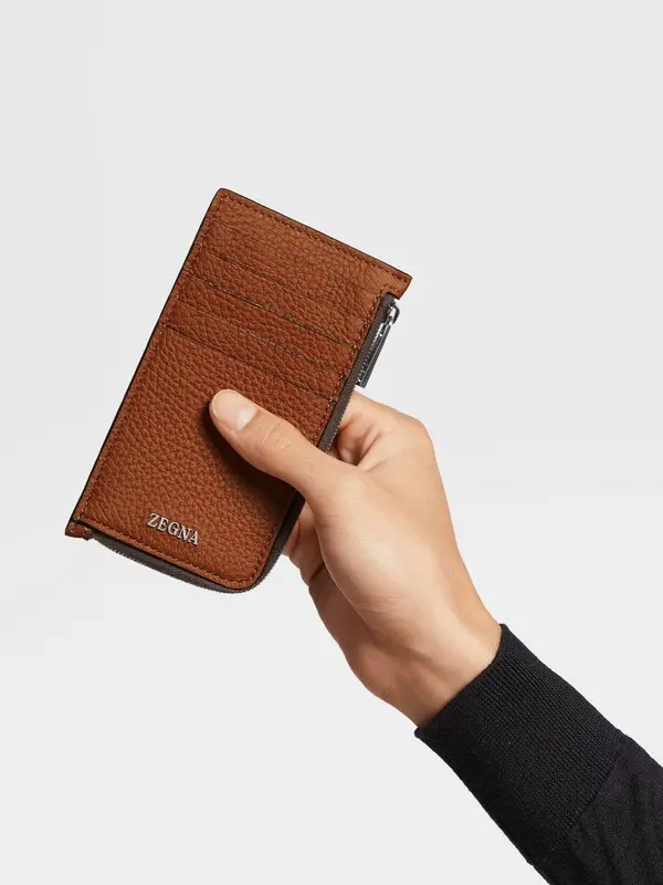 Zegna Logo Lettering Zipped Wallet