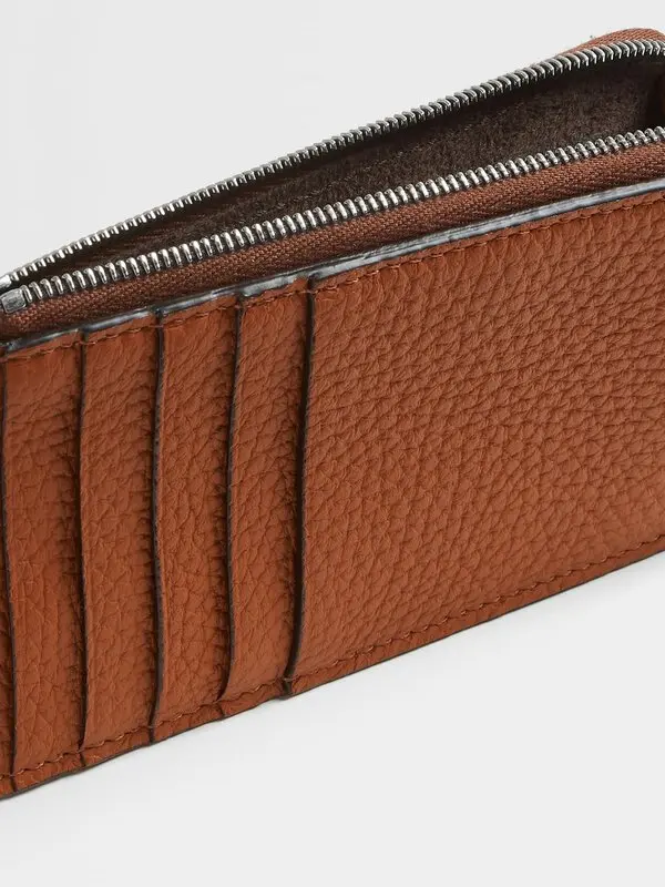Zegna Logo Lettering Zipped Wallet