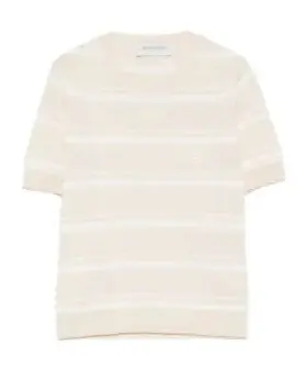 ERMANNO FIRENZE Striped Short-sleeve T-shirt - White