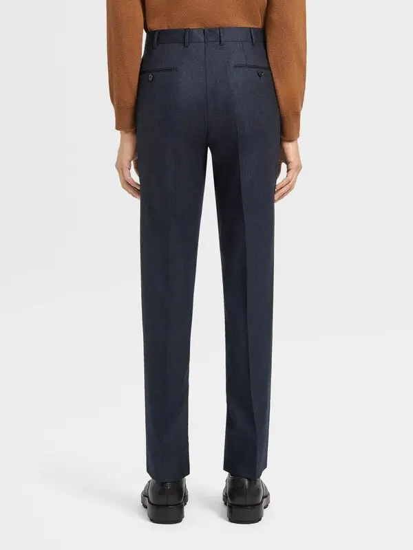 Zegna Creased Wool Casual Trousers