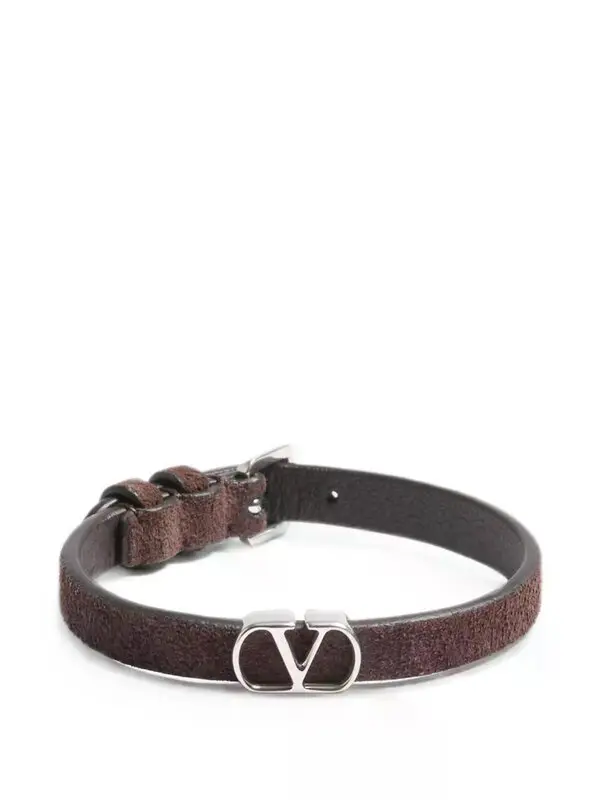 Valentino Garavani Vlogo Signature Suede Bracelet - Brown