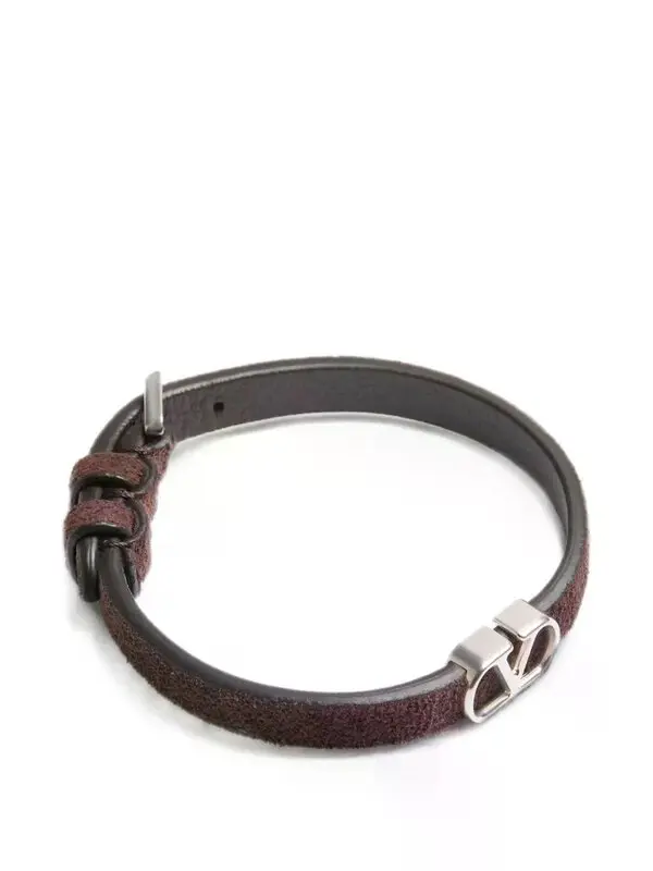 Valentino Garavani Vlogo Signature Suede Bracelet - Brown
