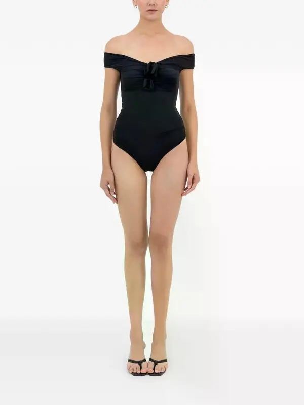 MAYGEL CORONEL Aljibe Ruched Swimsuit - Black