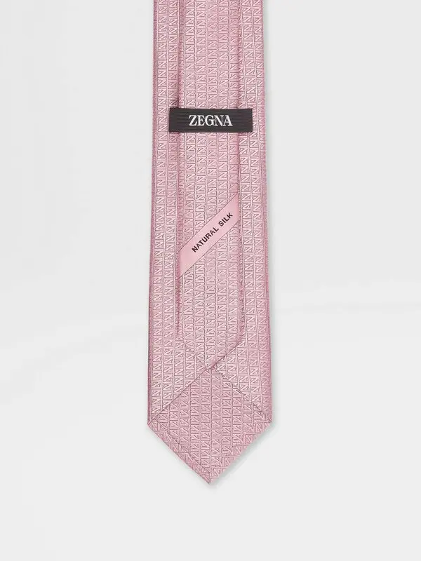 Zegna Logo Embroidered Pointed Tip Tie