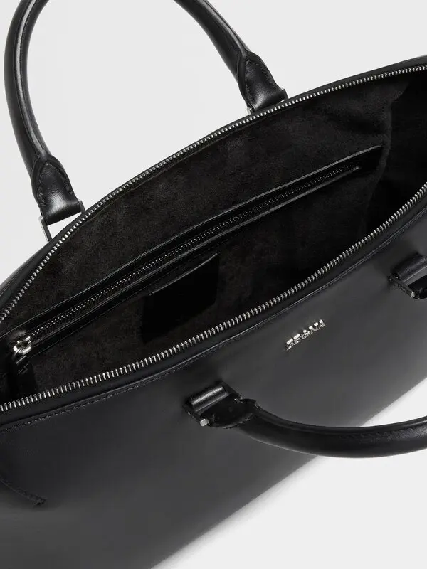 Zegna Logo Detailed Top Handle Briefcase