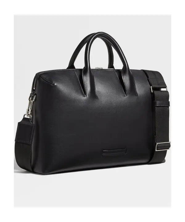 Zegna Logo Detailed Top Handle Briefcase