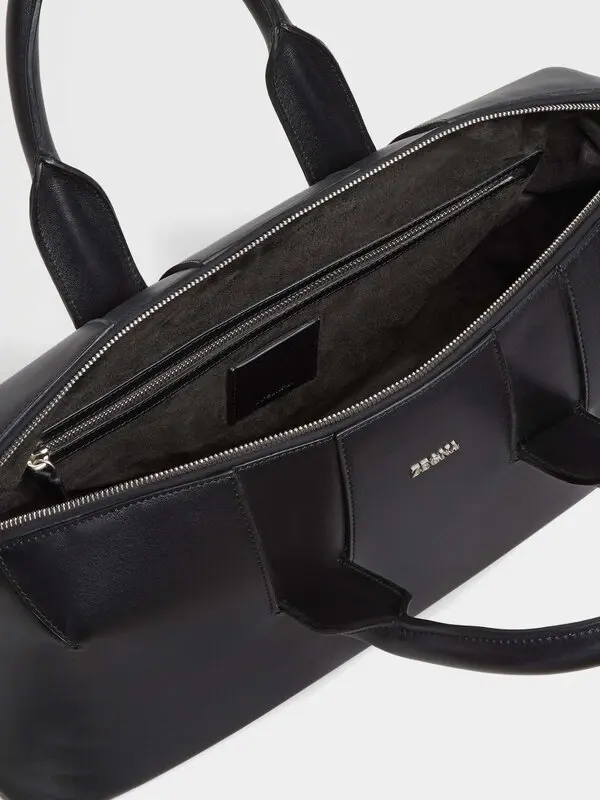 Zegna Logo Detailed Top Handle Briefcase