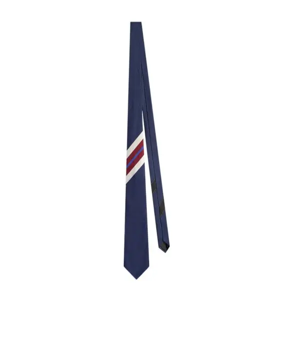 Dries Van Noten Striped Neck Tie - Navy