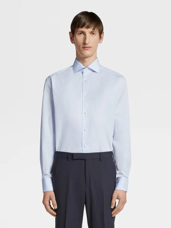 Zegna Micro Striped Long-sleeved Shirt