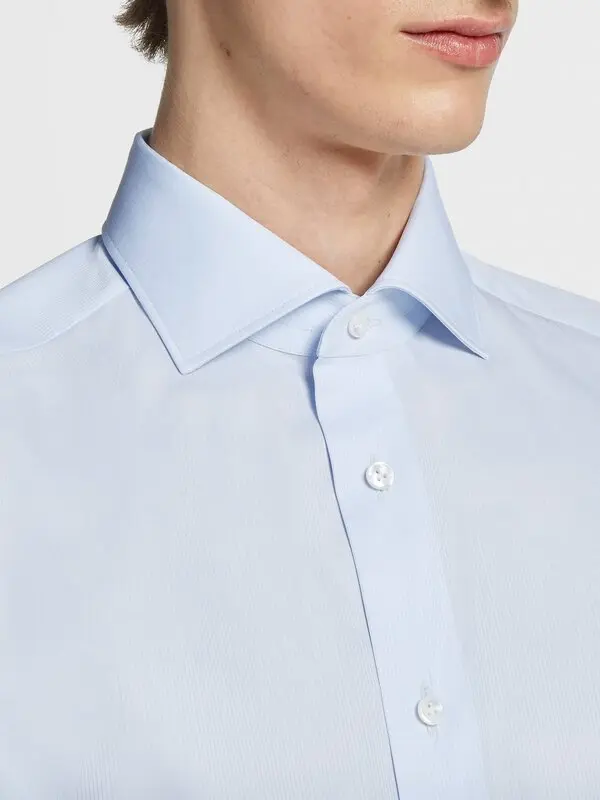 Zegna Micro Striped Long-sleeved Shirt