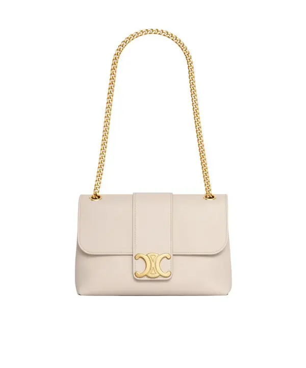 Celine Medium Victoire Bag In Supple Calfskin With Gold Finishes