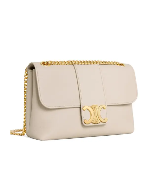 Celine Medium Victoire Bag In Supple Calfskin With Gold Finishes