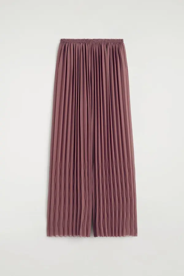 Cos Pleated Georgette Pants - Brown