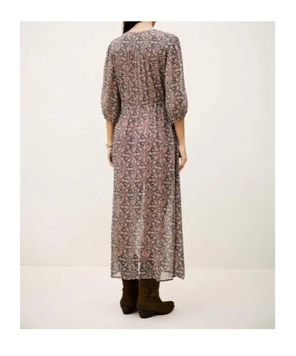 Ba&sh Printed V-neck Midi Dress