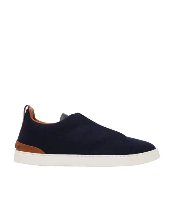 Zegna Triple Stitch Wool Sneakers - Black