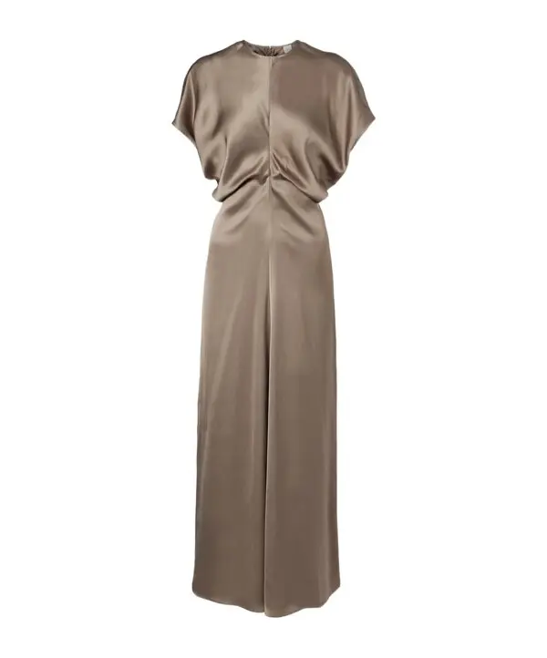 TOTEME Draped Satin Maxi Dress