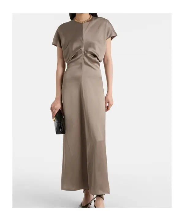TOTEME Draped Satin Maxi Dress
