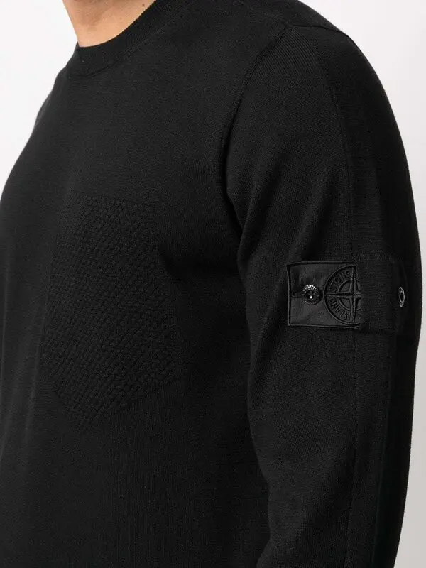 Stone Island Fine-knit Logo-patch Jumper