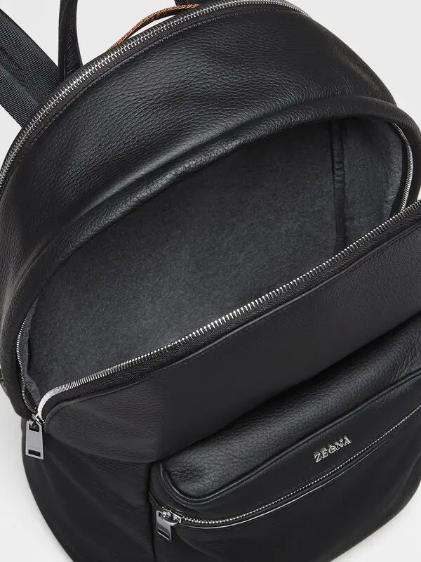 Zegna Logo-plaque Leather Backpack
