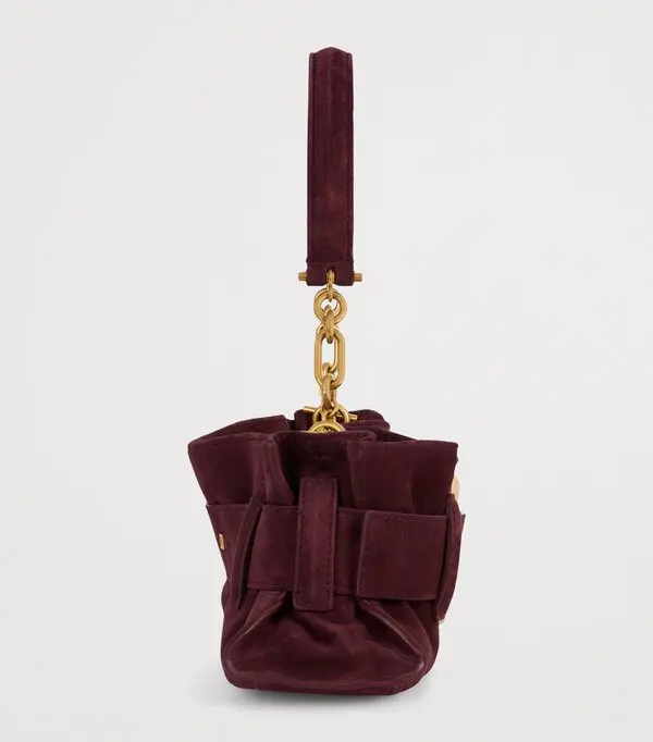 Balmain Suede Anthem Shoulder Bag - Red