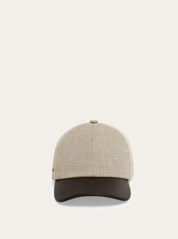 FERRAGAMO Baseball Cap With Leather Peak