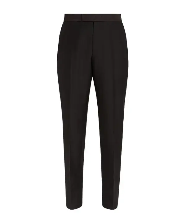 Zegna Side Sewn Pocket Wool Dress Trousers - Black