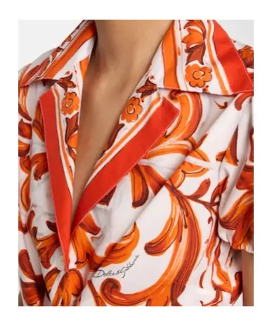 Dolce & Gabbana Cropped Cotton Poplin Blouse