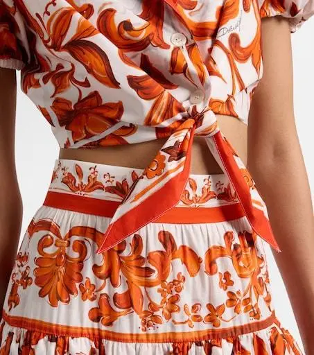 Dolce & Gabbana Cropped Cotton Poplin Blouse