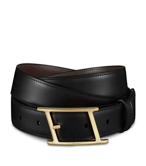 Cartier Leather Tank Asymétrique Belt - Black