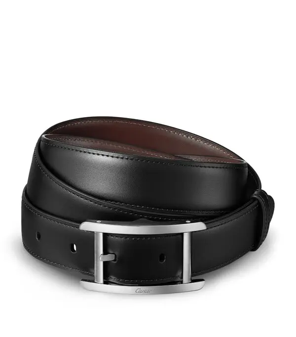 Cartier Leather Reversible Tank De Belt - Black
