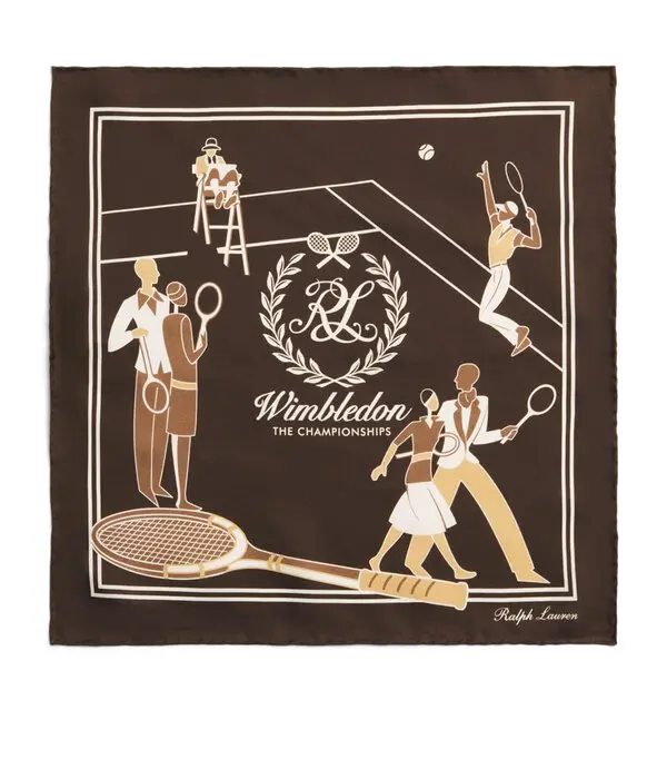 Ralph Lauren Purple Label X Wimbledon Silk Pocket Square - Brown