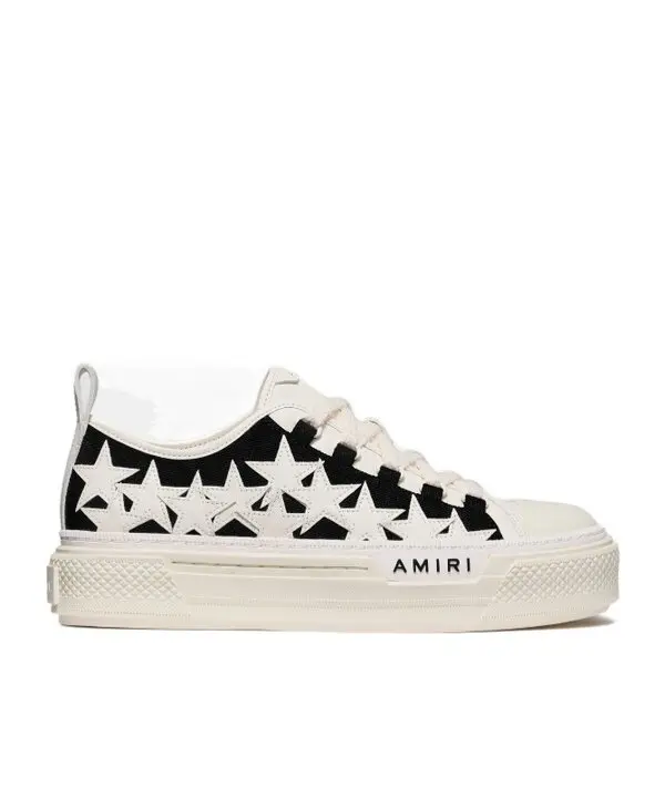 Amiri Stars Court Low Top Sneakers - Black