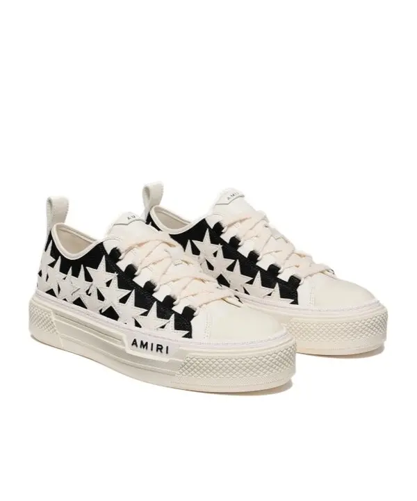Amiri Stars Court Low Top Sneakers - Black