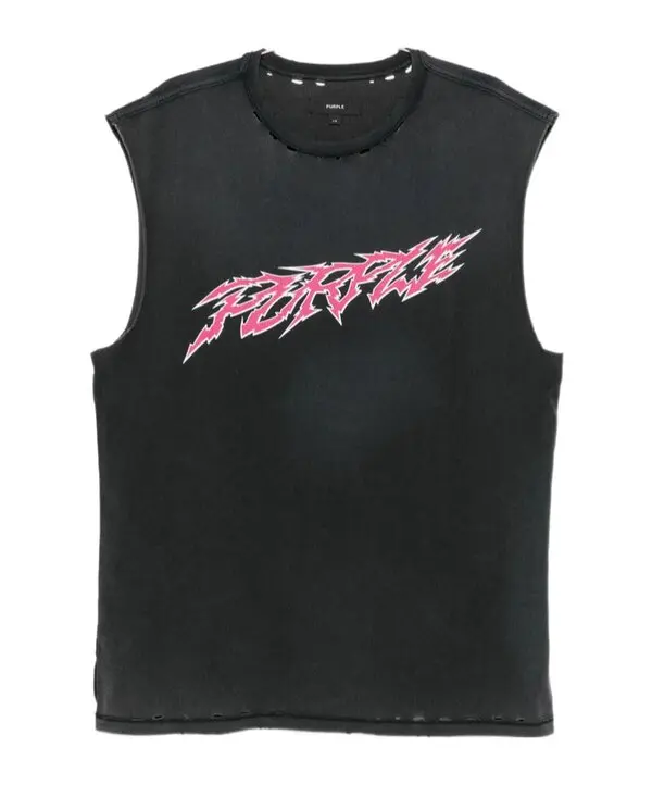 PURPLE BRAND Crew Neck Vest - Black