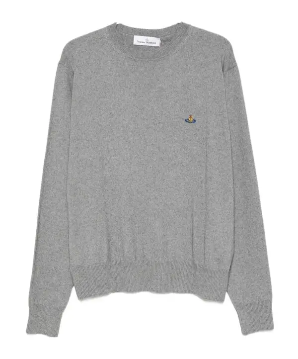 VIVIENNE WESTWOOD Orb Embroidered Crewneck Jumper - Grey