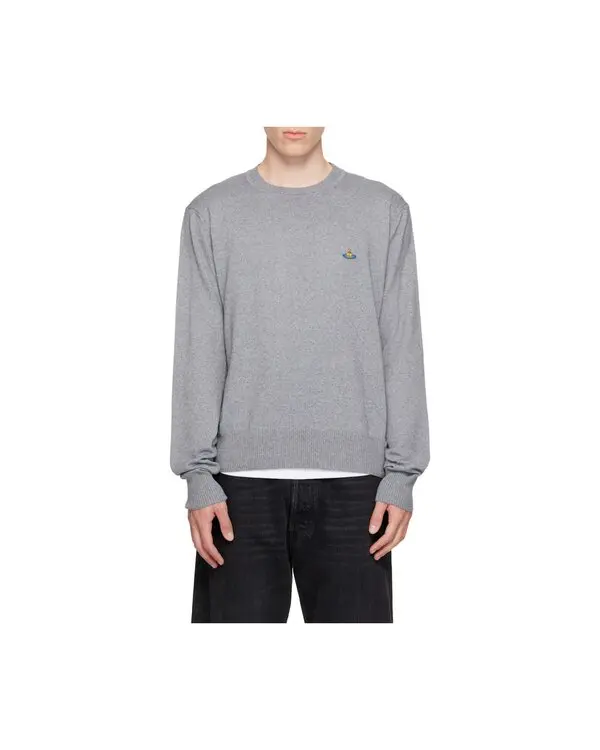 VIVIENNE WESTWOOD Orb Embroidered Crewneck Jumper - Grey