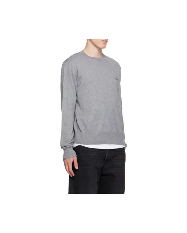 VIVIENNE WESTWOOD Orb Embroidered Crewneck Jumper - Grey
