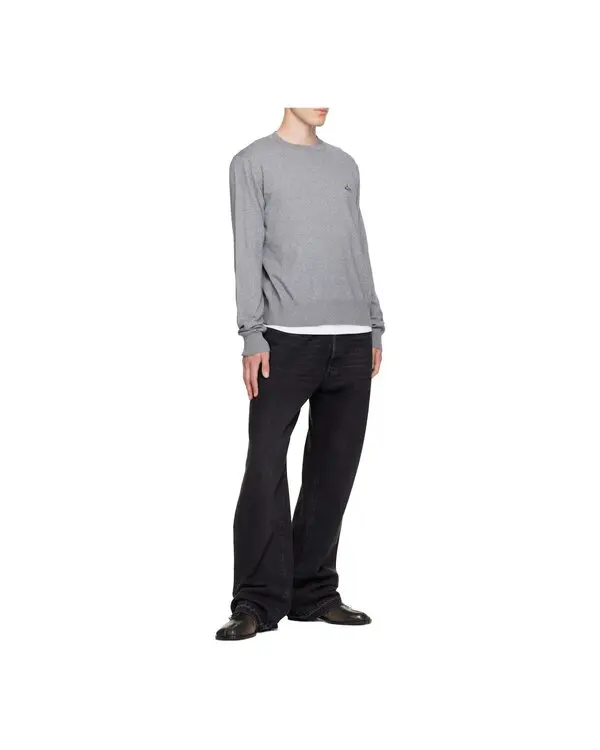 VIVIENNE WESTWOOD Orb Embroidered Crewneck Jumper - Grey