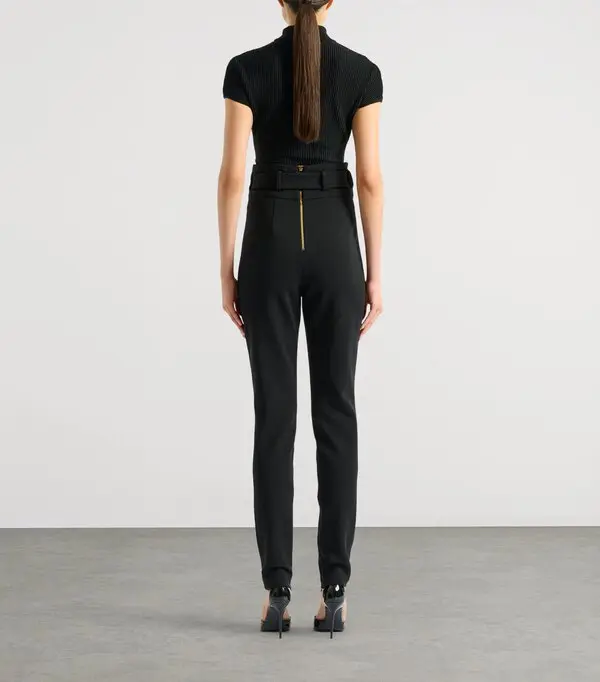 Balmain Rib-knit Merino Wool Turtleneck Bodysuit