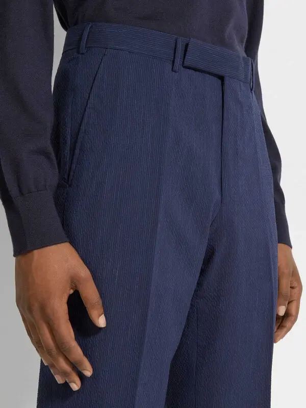 Zegna Trofeo Seersucker Pinstripe Pants