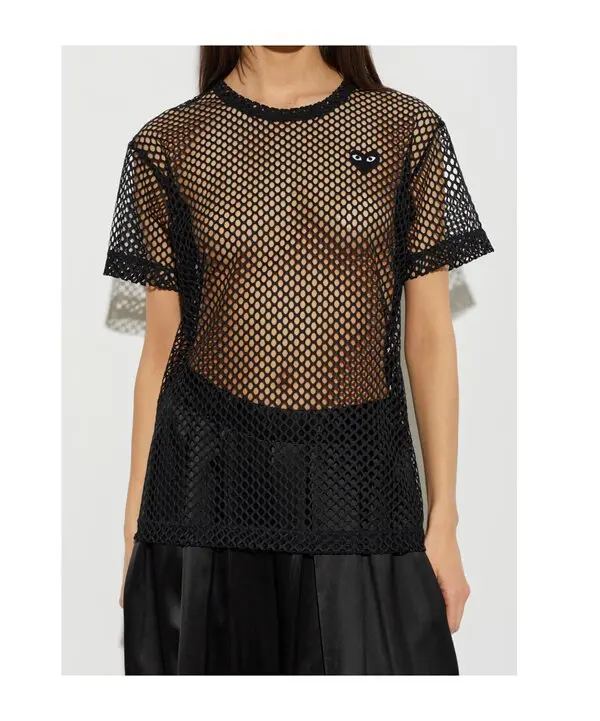 Play Comme Des Garcon Comme Des Garçons Play Mesh Logo T-shirt