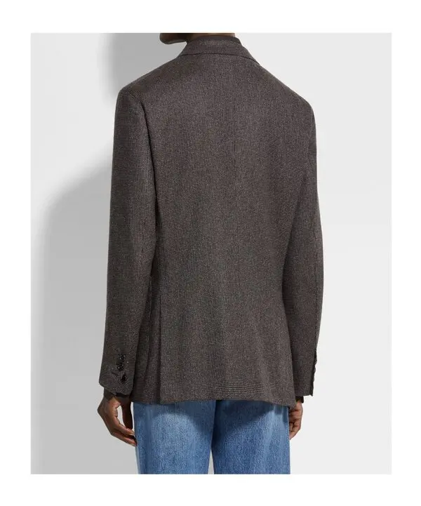 Zegna Brown And Grey Oasi Cashmere Jacket - Brown/gray