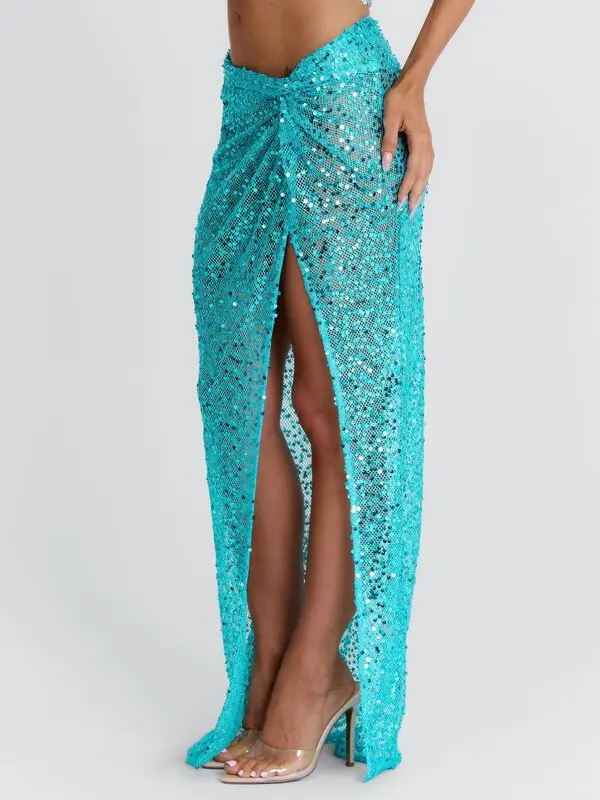OUTCAST Harrper Maxi Skirt Turquoise