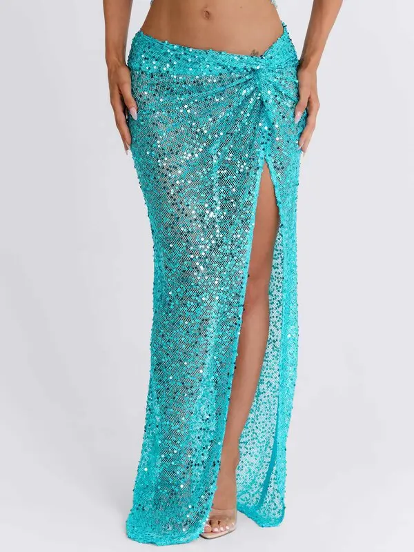 OUTCAST Harrper Maxi Skirt Turquoise