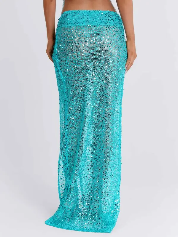 OUTCAST Harrper Maxi Skirt Turquoise