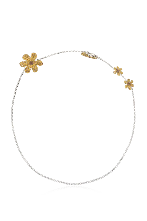 Marni Necklace With Shimmering Crystals - Silver