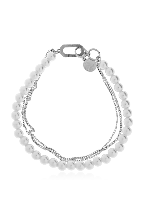 ALLSAINTS Bracelet With Glass Pearls - Silver