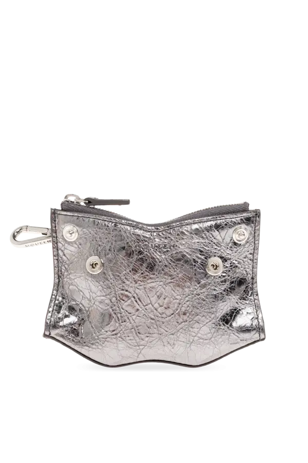 Alexander McQueen Keychain Pouch With Logo - Silver